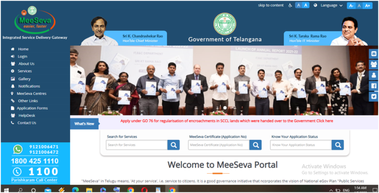 Ts Meeseva Portal 2025: Meeseva Certificate & Login @ts.meeseva ...